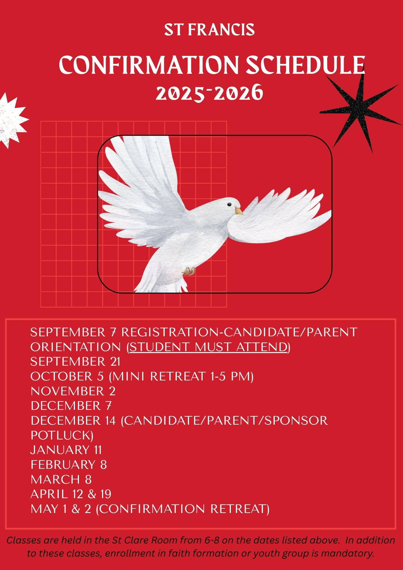 Confirmation Schedule 2025-2026